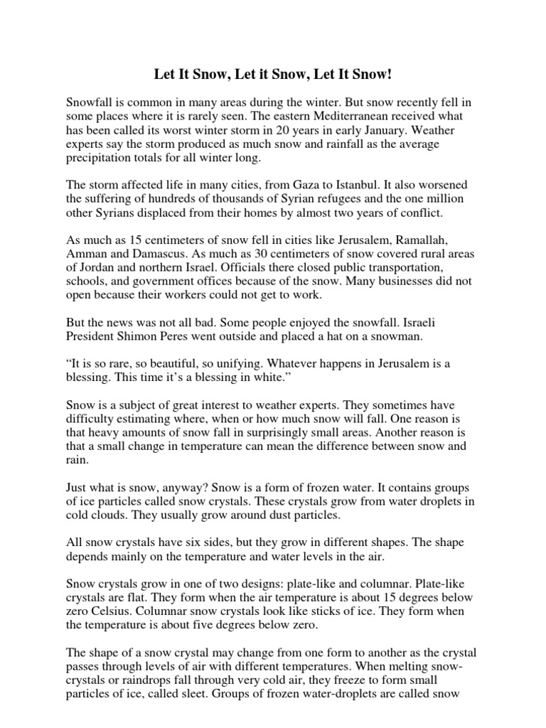 Let It Snow | PDF | Snow | Winter Storm