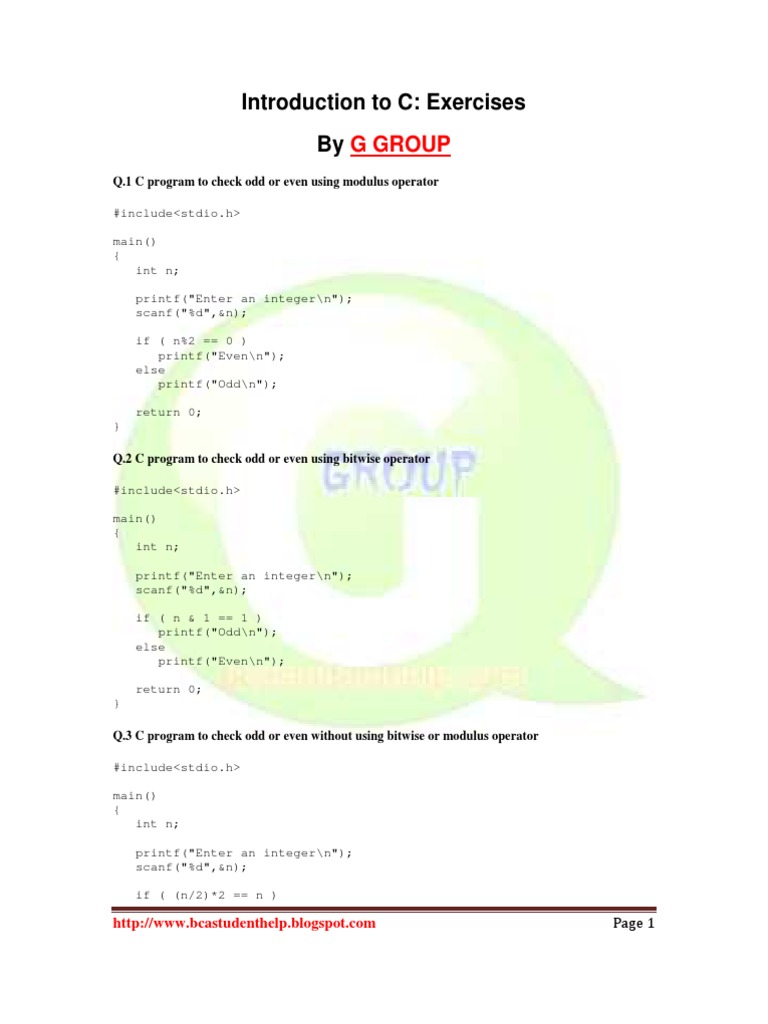 C Programming Exercises Pdf C Programming Language Pointer Computer Programming