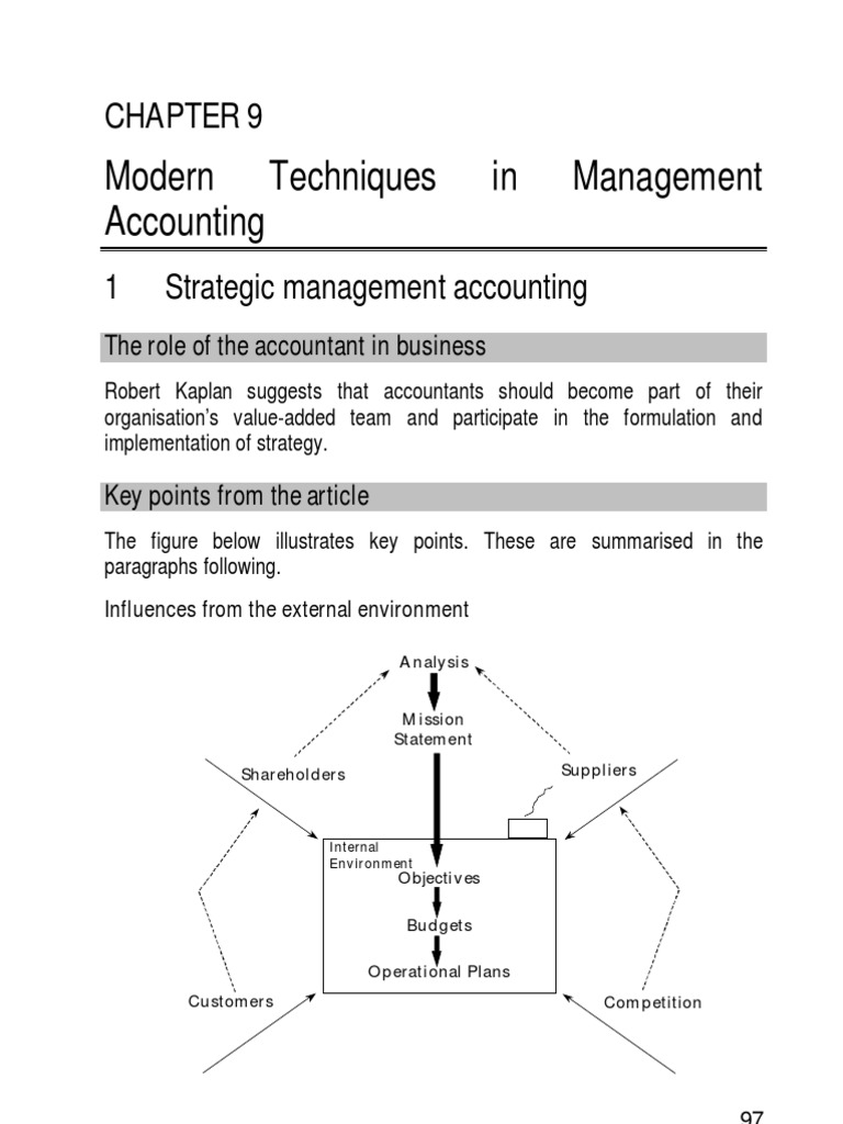 Modern Techniques in Accounting | Management Accounting | Accounting