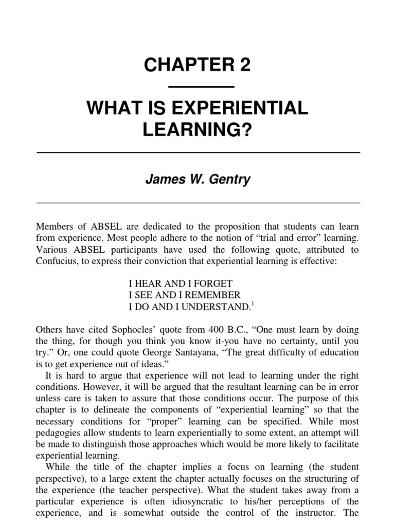 What Is Experiential Learning | PDF | Experiential Education ...