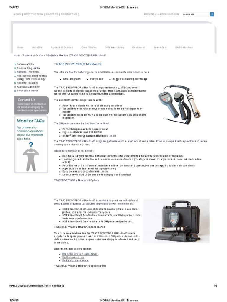 NORM Monitor-Is - Tracerco | PDF | Computing And Information Technology ...