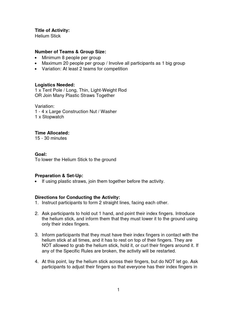 Helium Stick | PDF | Helium