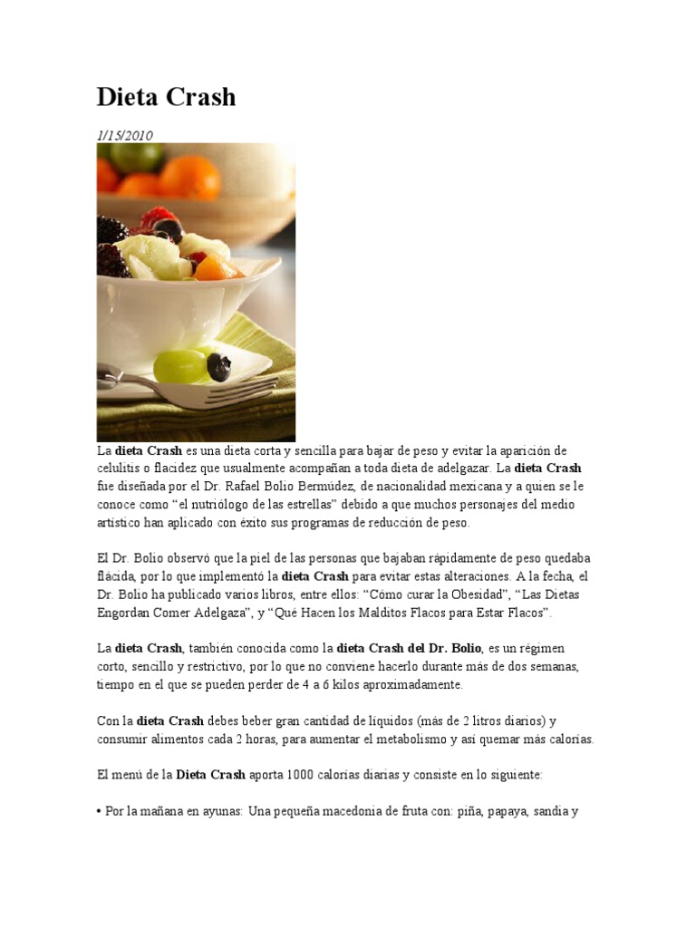 Dieta Crash | Descargar gratis PDF | Dieta | tostada