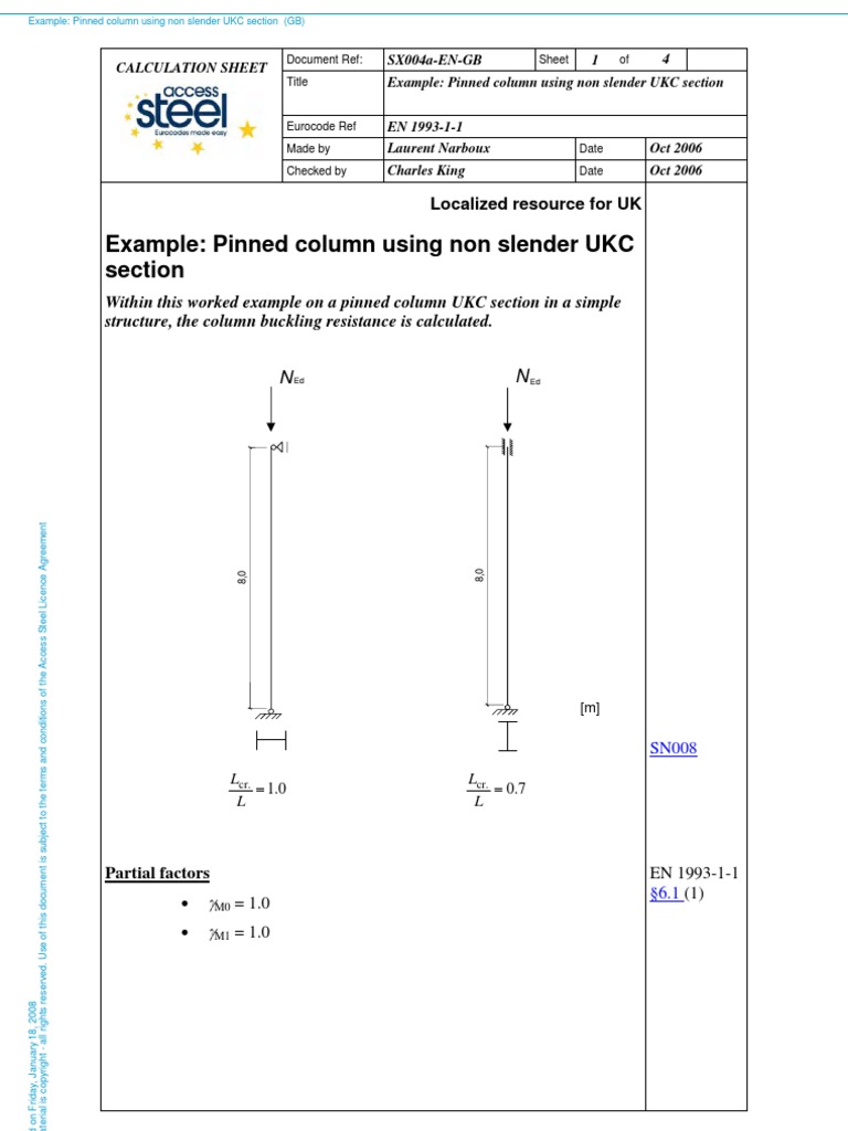 Simple Column Design Example | PDF | Buckling | Column