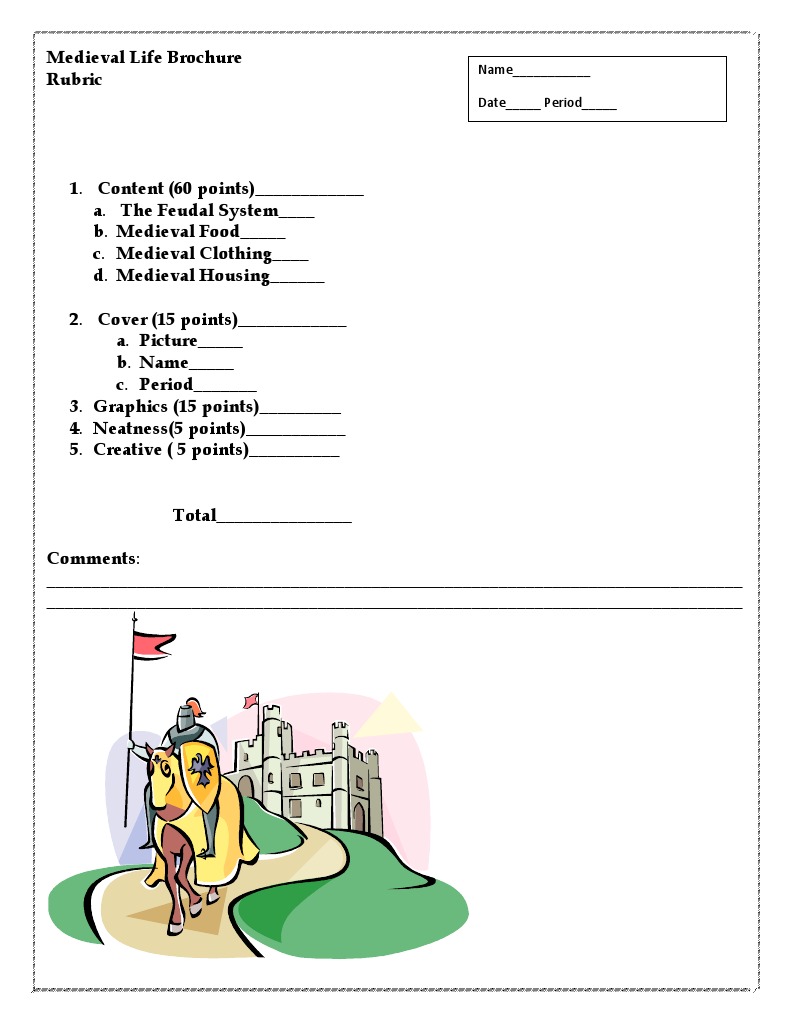 Medieval Life Overview Brochure | PDF