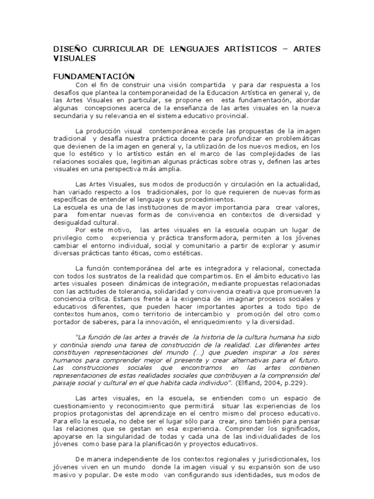 Diversidad en Lenguajes Artísticos Visuales | PDF | Educación en artes ...