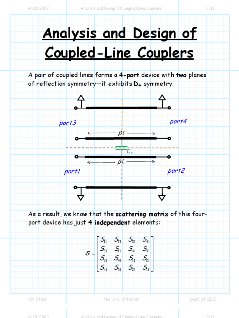 Coupled Line Coupler Design Analysis | PDF | Transmission Line ...