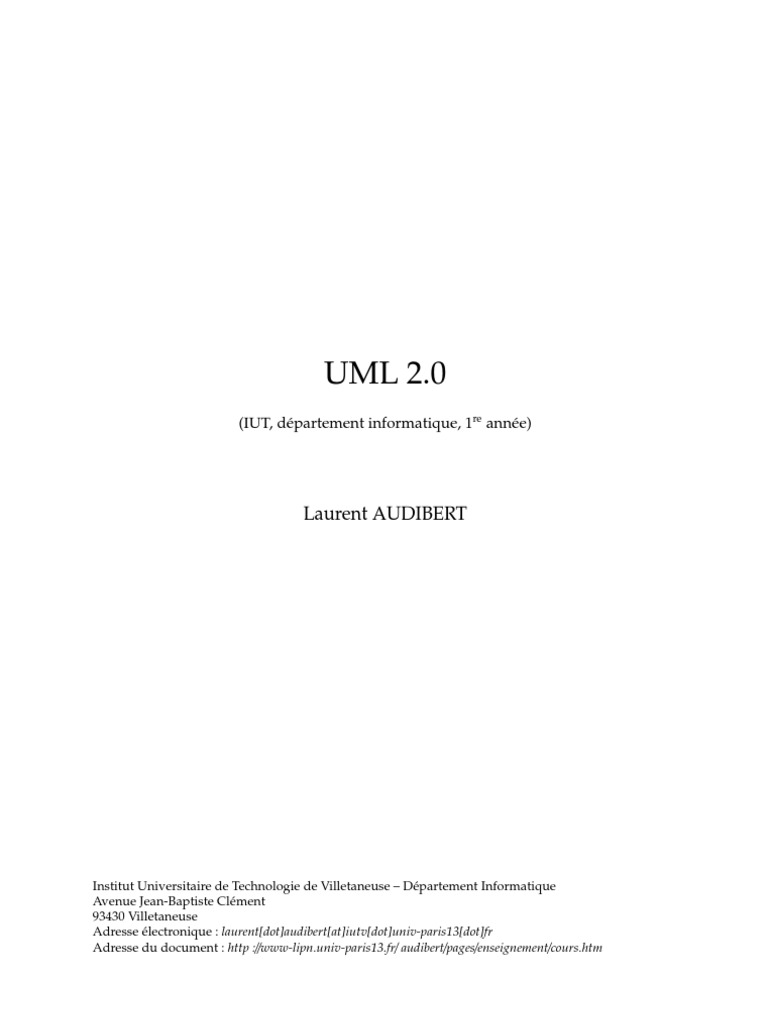 Cours UML 2.0 pour débutants | PDF | Langage de Modélisation Unifié ...