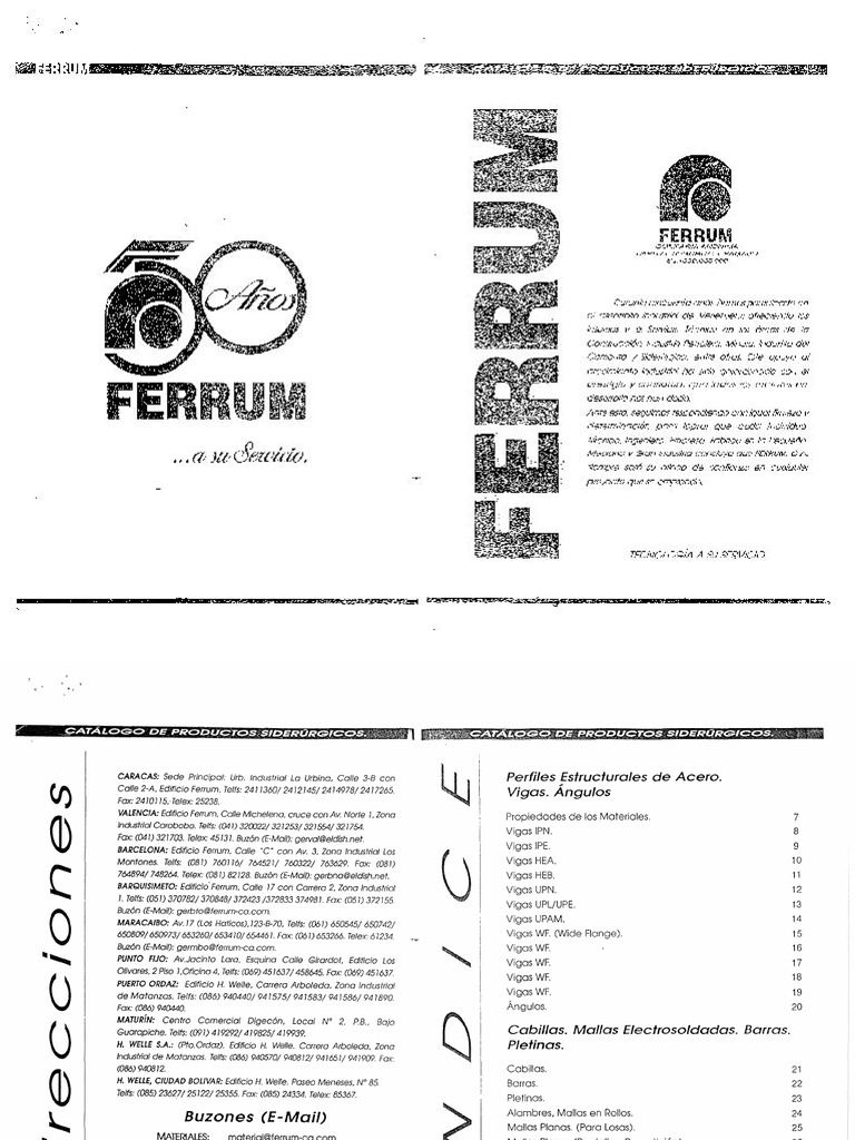 Catalogo de Productos Siderúrgicos FERRUM (Venezuelan Standars) | PDF | Tubería (transporte de ...