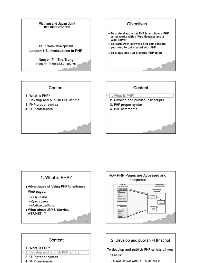 Slide 01-3 - Introduction To PHP | Download Free PDF | Php | Web Server Slide 01-3 - Introduction To PHP | Download Free PDF | Php | Web Server