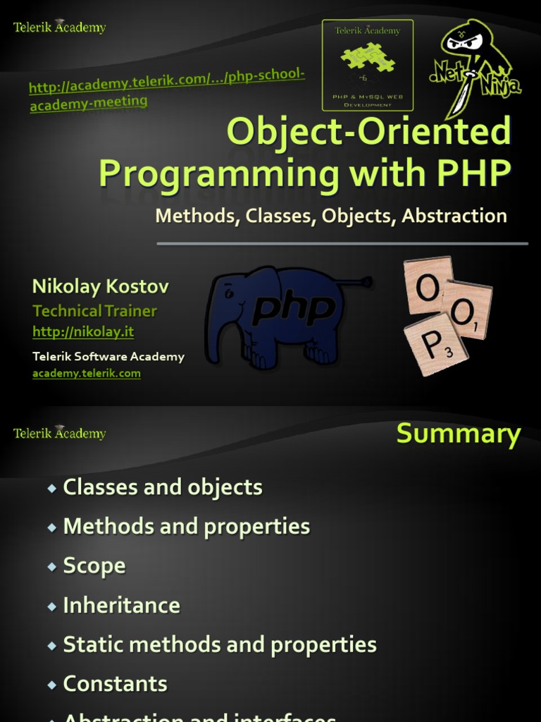 Object Oriented Programming With Php Pdf Class Computer