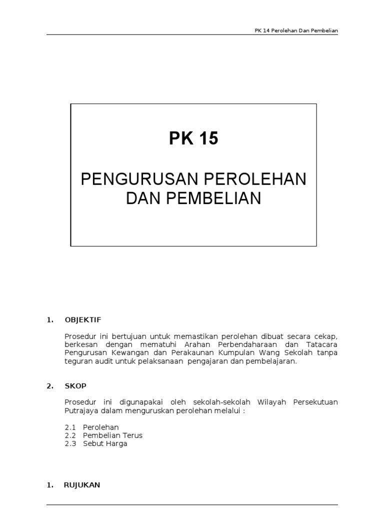 PK 15 Pengurusan Perolehan Aset | PDF