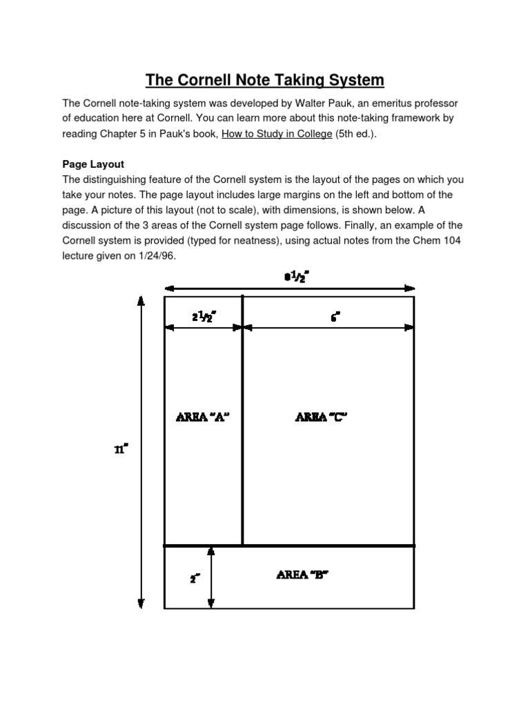 Guide To Cornell Note System | PDF | Career & Growth | Art