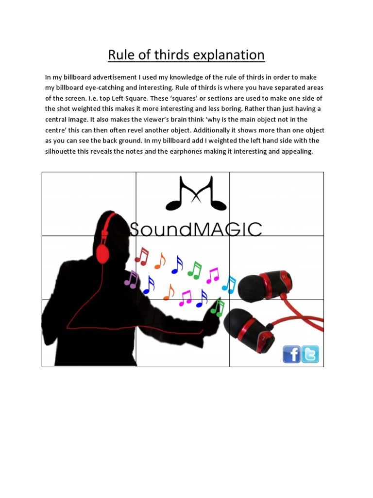Rule of Thirds Explanation and My Billboard Advert | PDF | Advertising ...