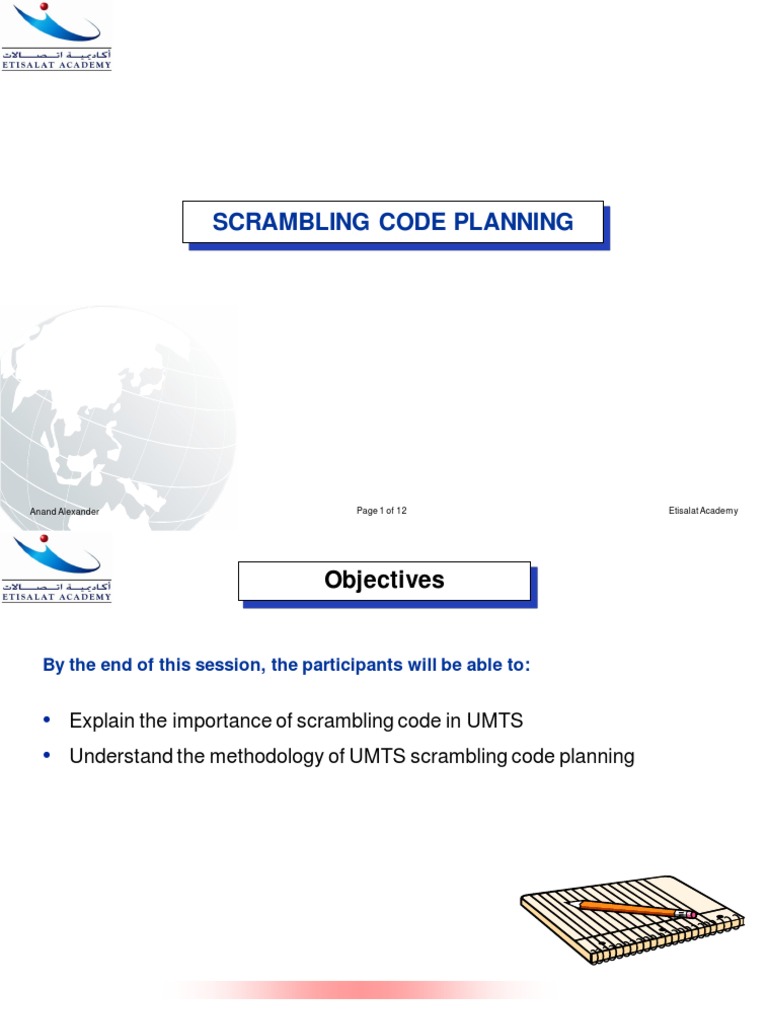 Scrambling Code Planning: Etisalat Academy Page 1 of 12 Anand Alexander ...