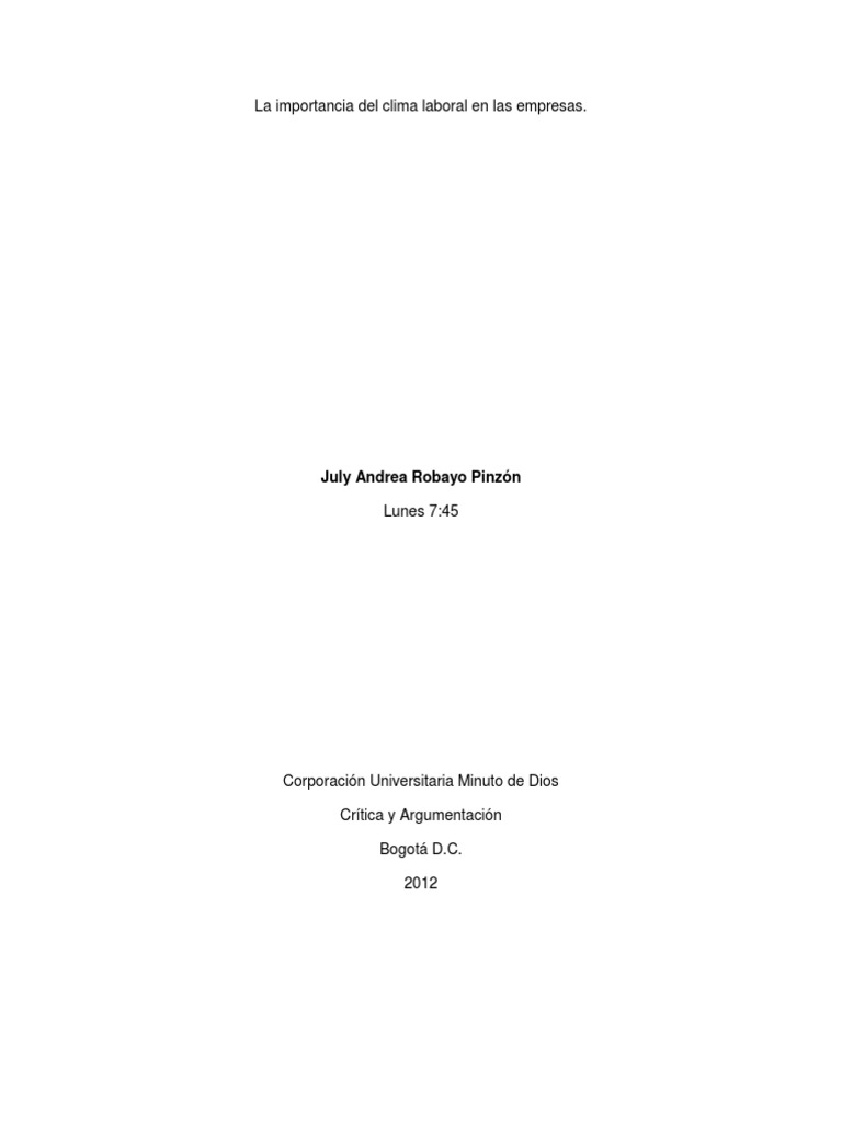 Importancia del Clima Laboral en Empresas | PDF | Recursos humanos ...