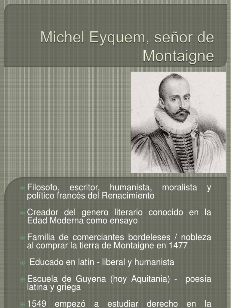 Montaigne | Michel De Montaigne | Ensayos (Montaigne)