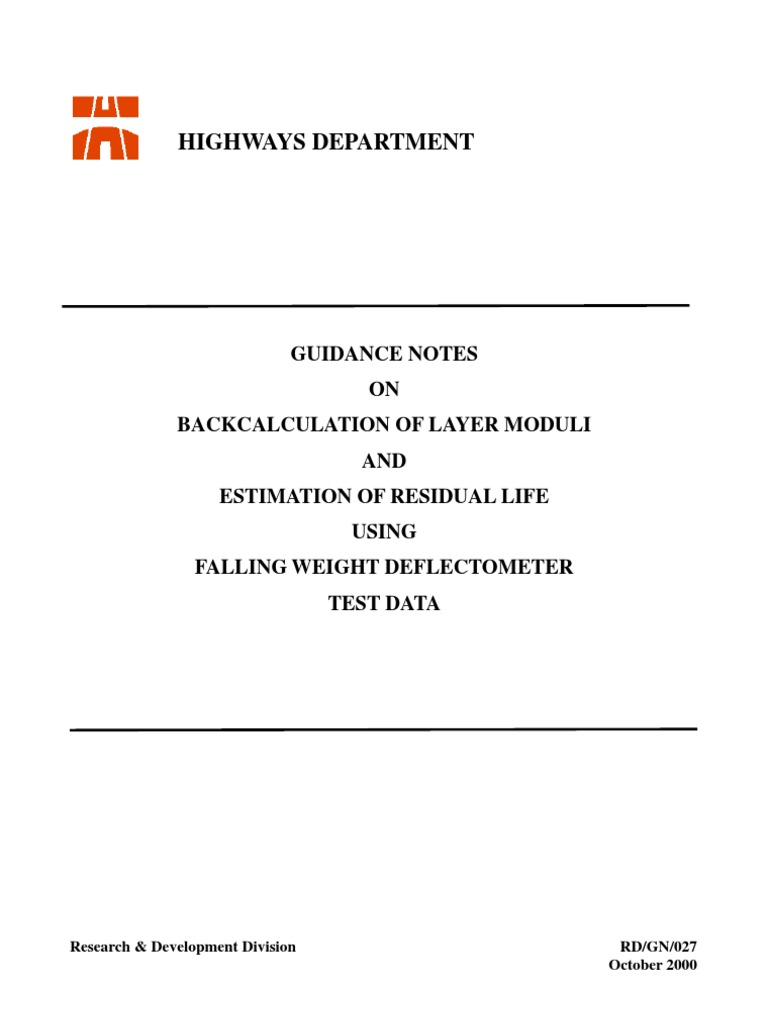 FWD Pavement Moduli & Life Guide | PDF | Road Surface | Applied And ...