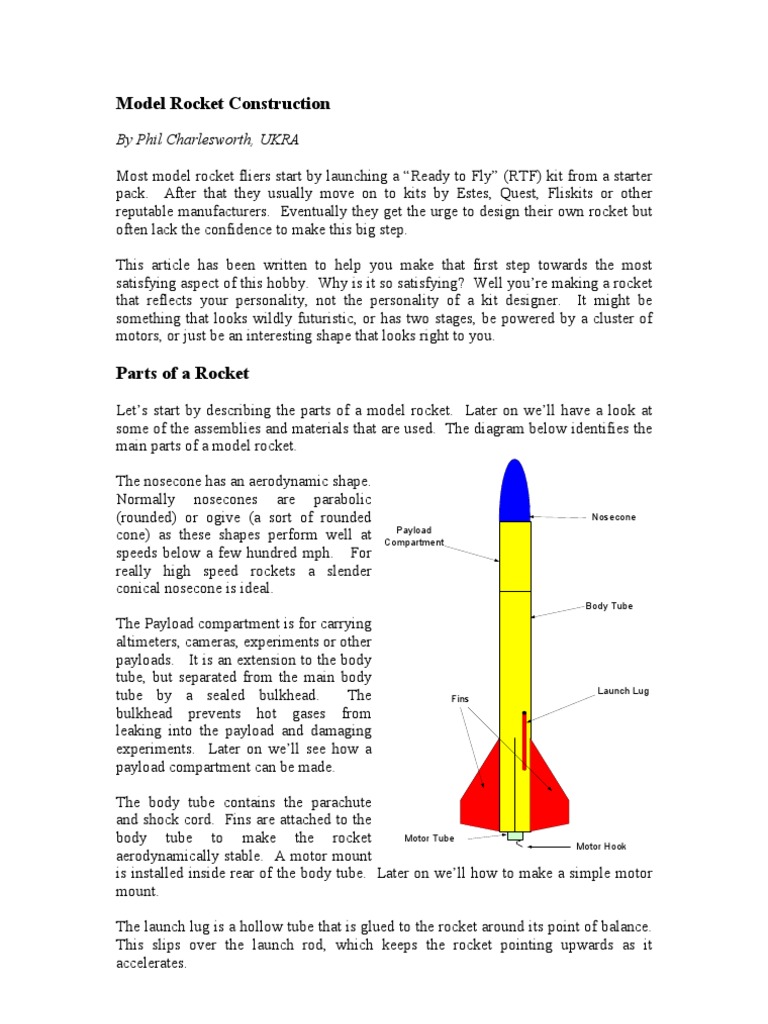 Model Rocket Construction | PDF | Rocket | Spaceflight Technologies