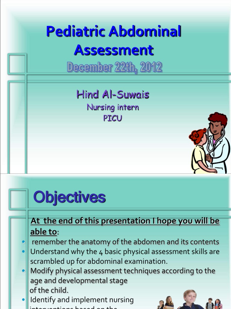Pediatric Abdominal Assessment: Hind Al-Suwais | Download Free PDF ...
