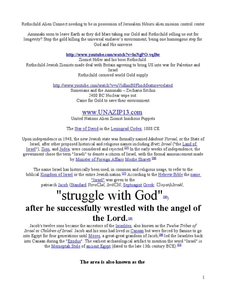 Rothschild Alien Connect Needing To Be in Possession of Jerusalem Niburu Alien Mission Control ...