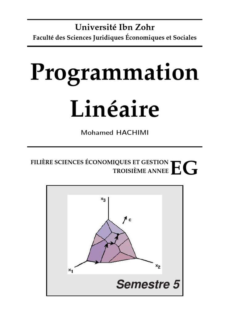 CoursS5Eco PDF | PDF | Optimisation linéaire | Optimisation mathématique