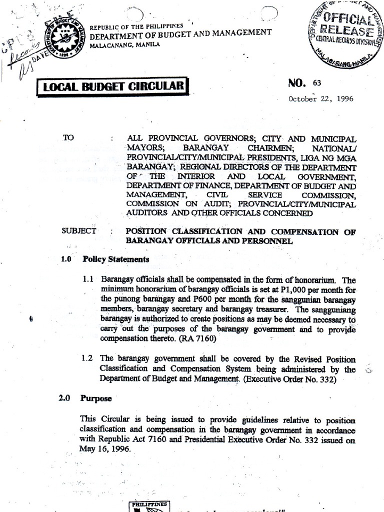 Local Budget Circular: 'Baranpay | PDF | Social Institutions | Social ...