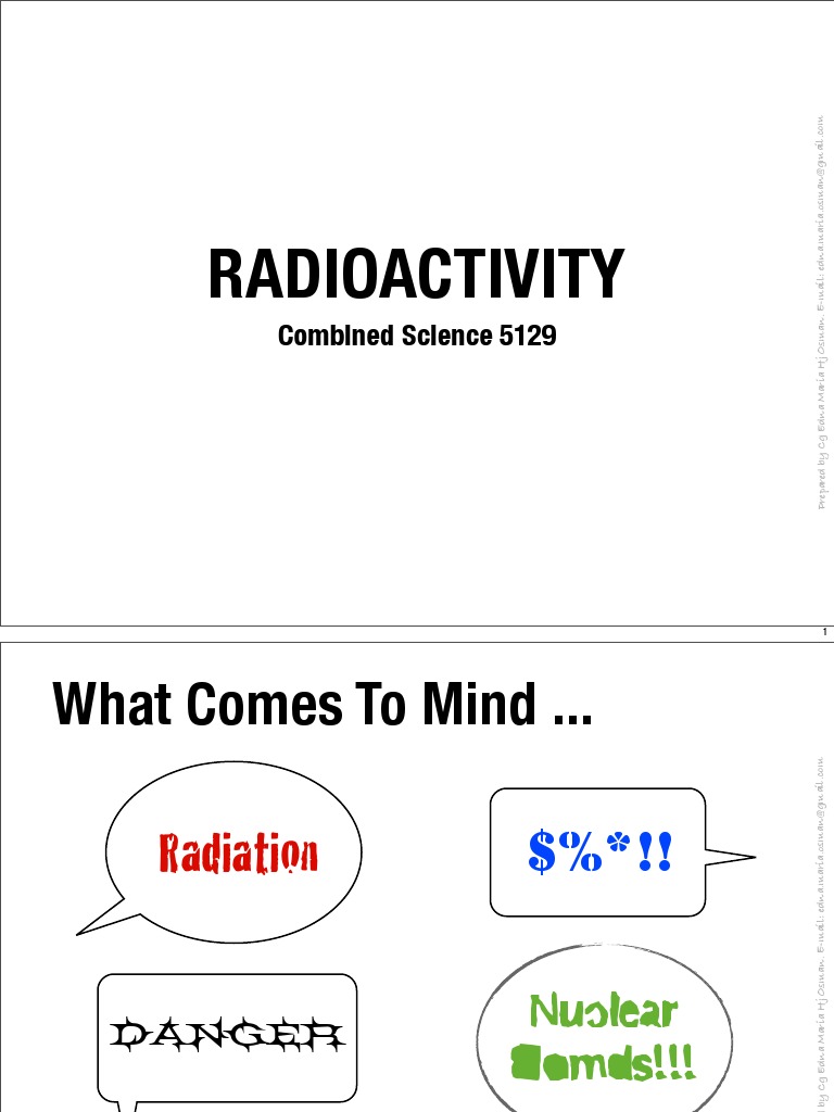 Radioactivity: Combined Science 5129 | PDF | Radioactive Decay | Ionizing Radiation