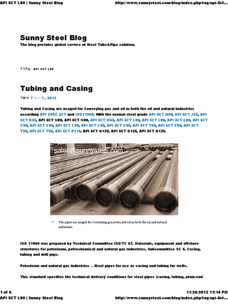 API 5CT Casing Material | PDF | Pipe (Fluid Conveyance) | International ...
