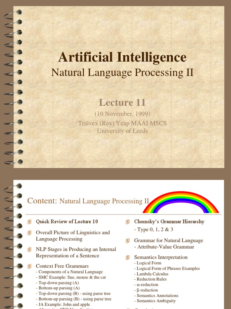 Artificial Intelligence: Natural Language Processing II | PDF | Parsing ...