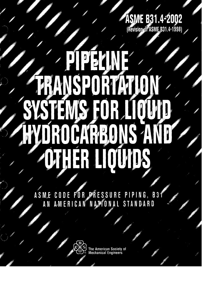 ASME B31.4 Pipeline Transportation Systems For Liquid Hydrocarbons and ...
