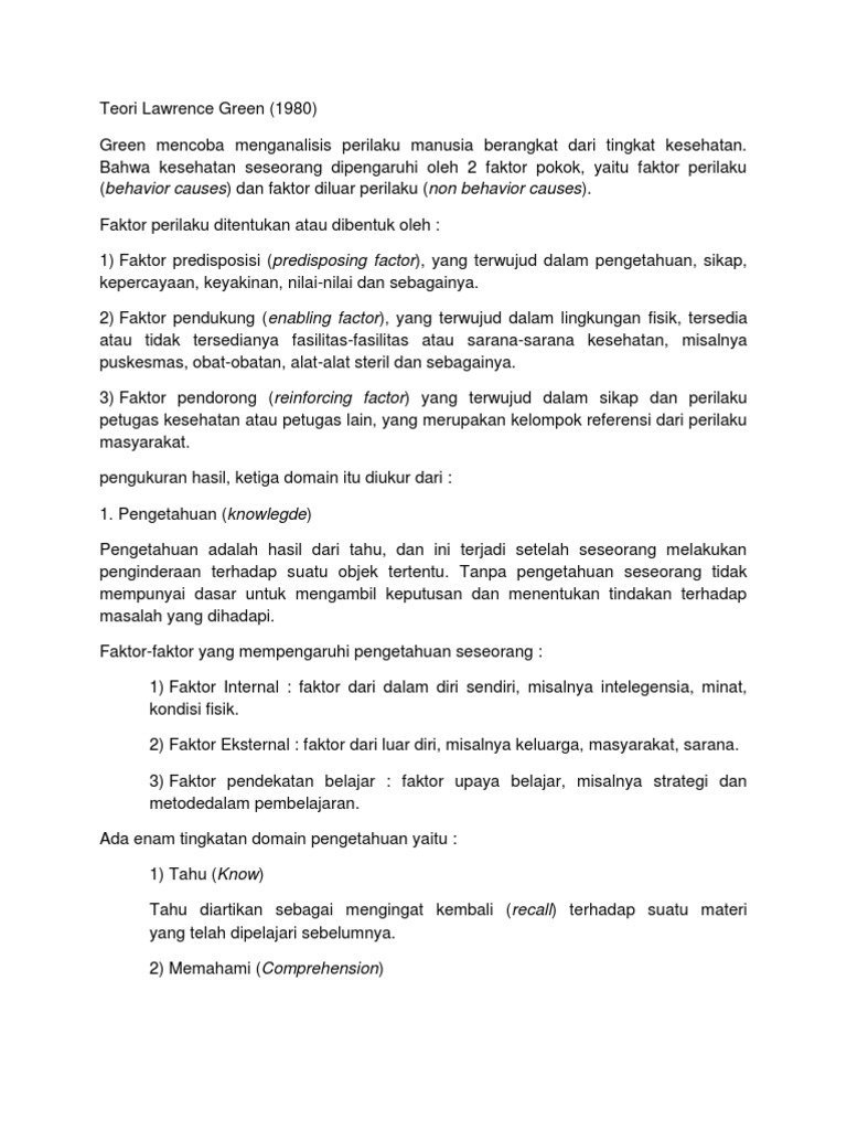 Teori Lawrence Green