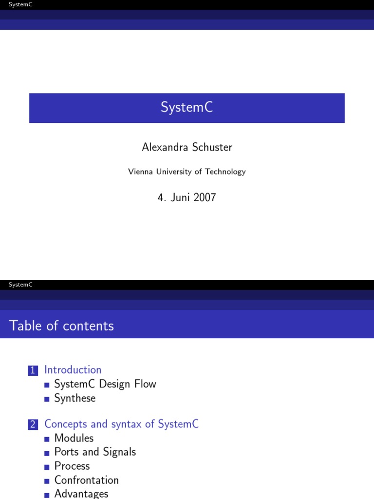 SystemC Schuster | Download Free PDF | Data Type | Process (Computing)