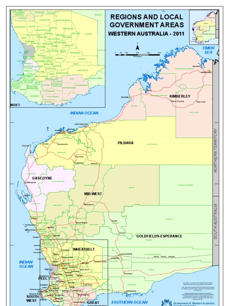 Western Australia - 2011: Regions and Local Government Areas | PDF ...