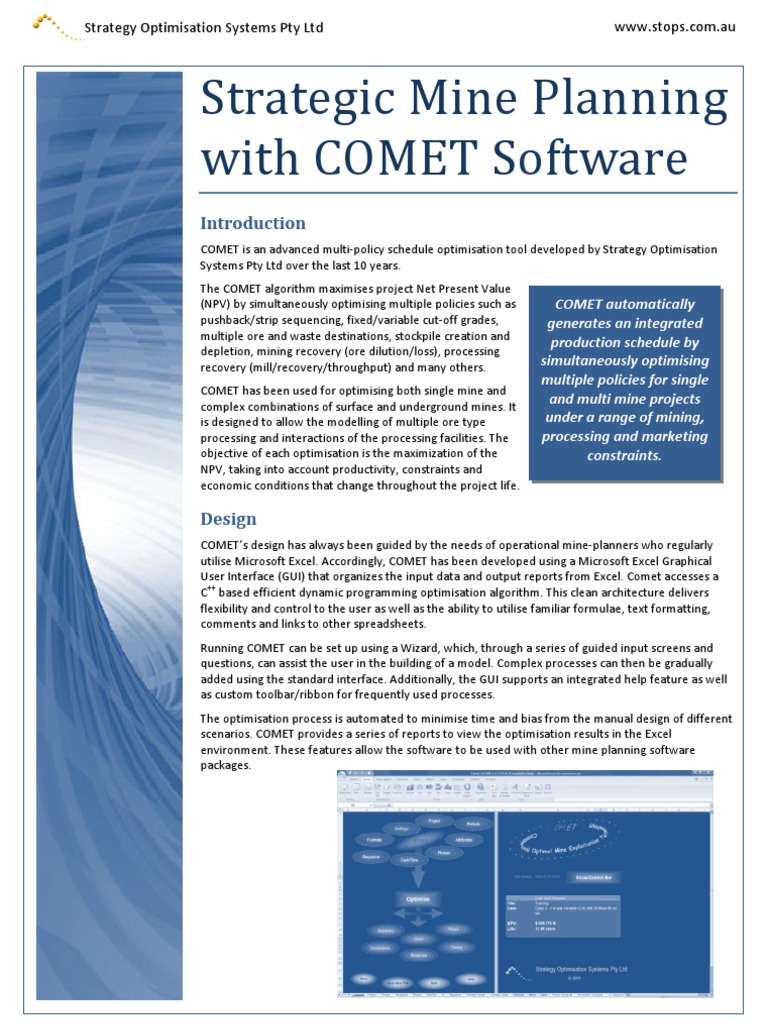 Strategic Mine Planning With COMET Software | PDF | Microsoft Excel ...