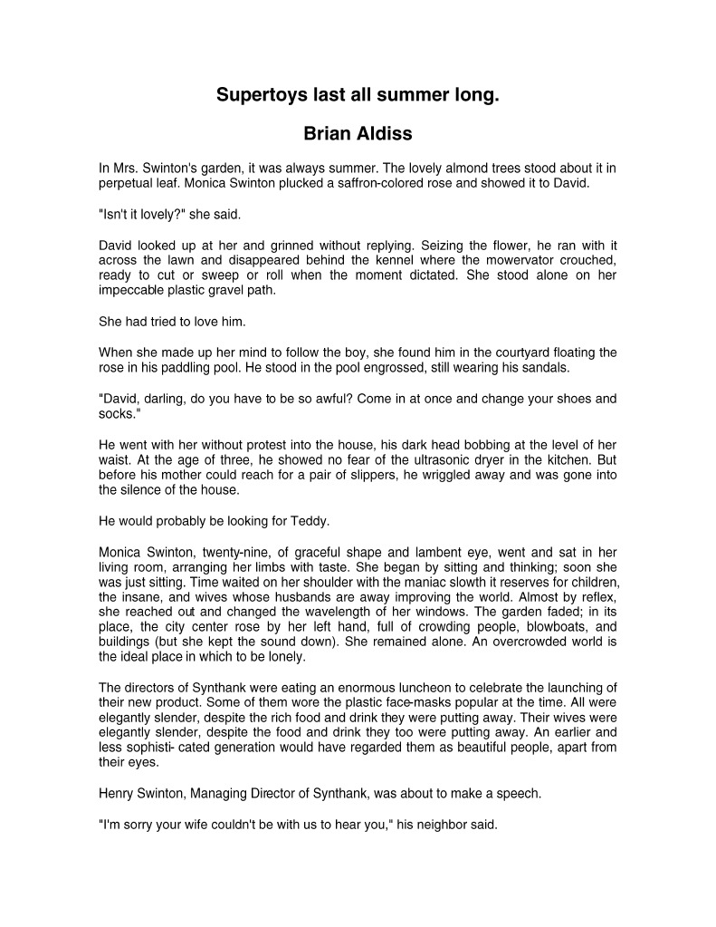 Supertoys Last All Summer Long | PDF