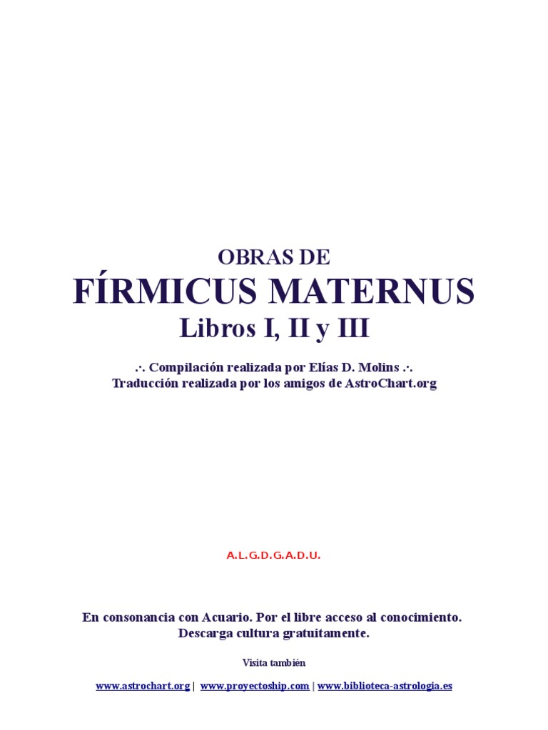Fírmicus Maternus - 1,2,3 | PDF | Astrología | Estoicismo