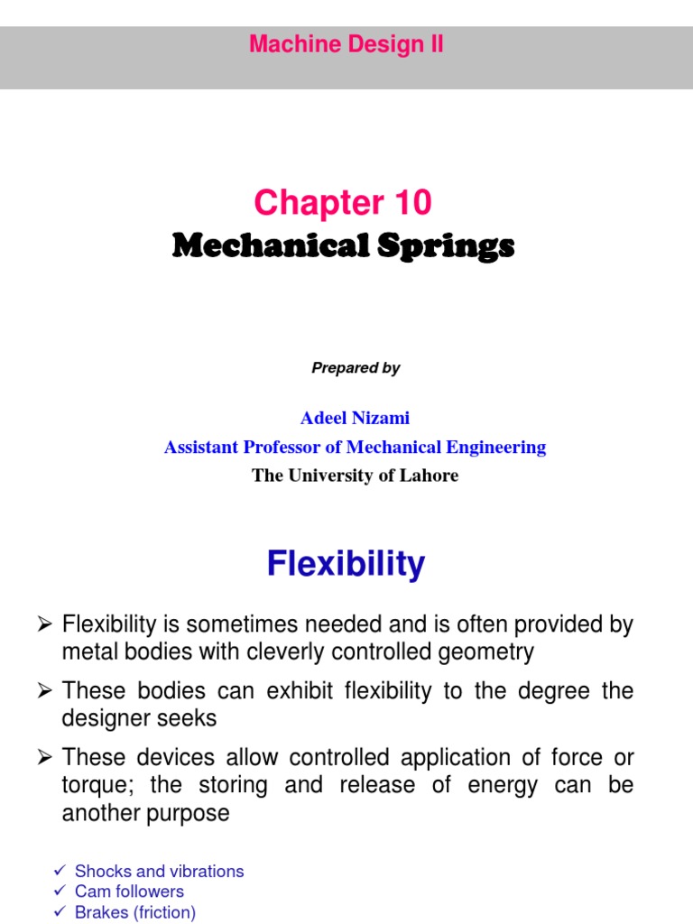 Mechanical Springs: Machine Design II | PDF | Strength Of Materials ...