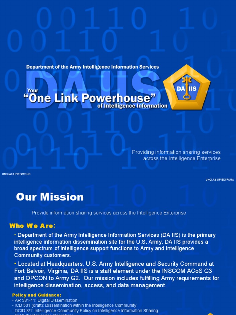 Department of The Army Intelligence Information Services | PDF ...