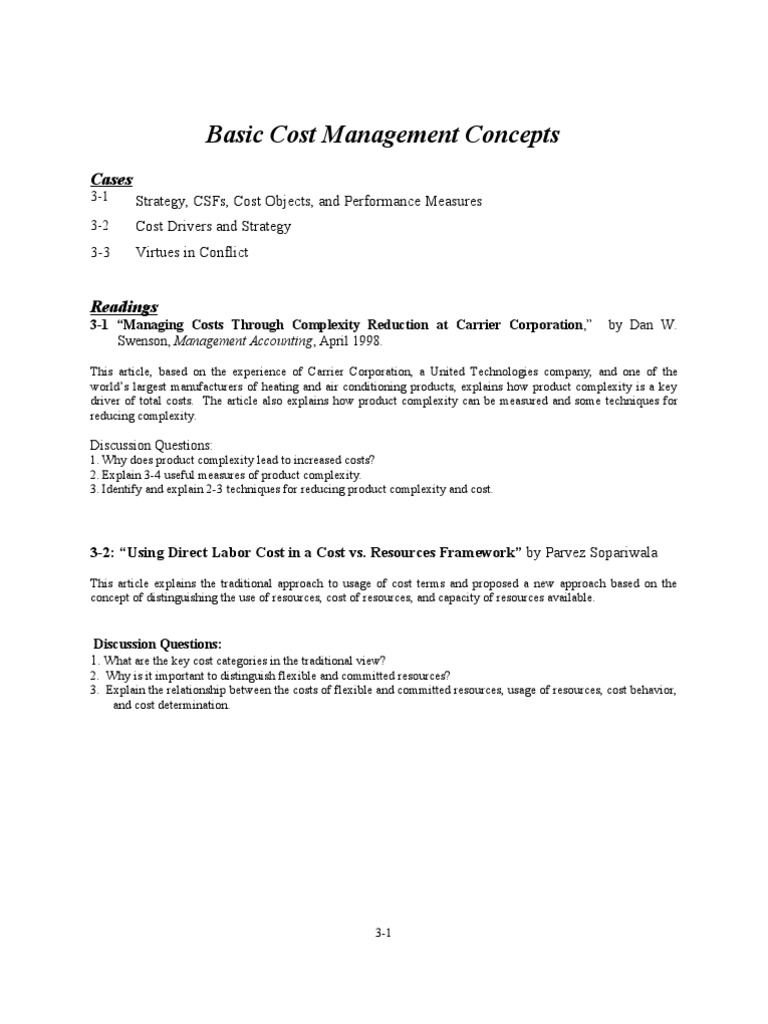 Basic Cost Concepts | PDF | Labour Economics | Business Process