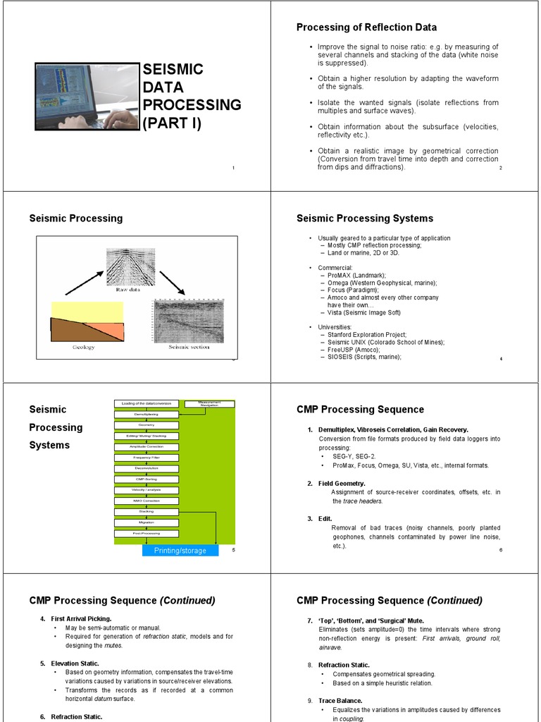 Handout Processing 1 | Download Free PDF | Reflection Seismology ...