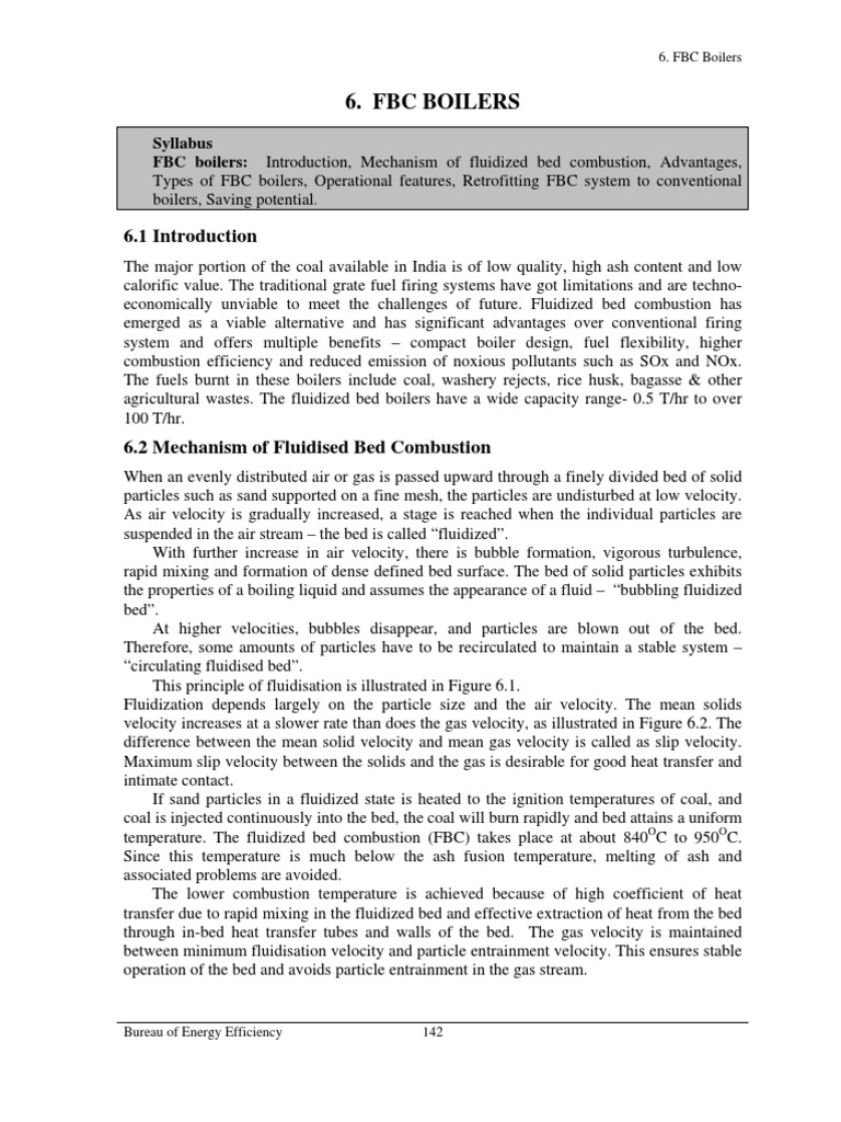 FBC Boilers: Syllabus FBC Boilers: Introduction, Mechanism of Fluidized ...