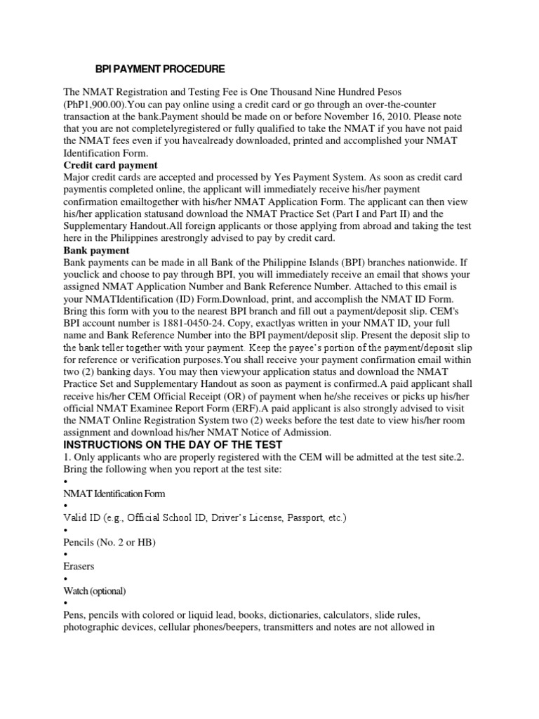Bpi Payment Procedure | PDF | Payments | Credit Card