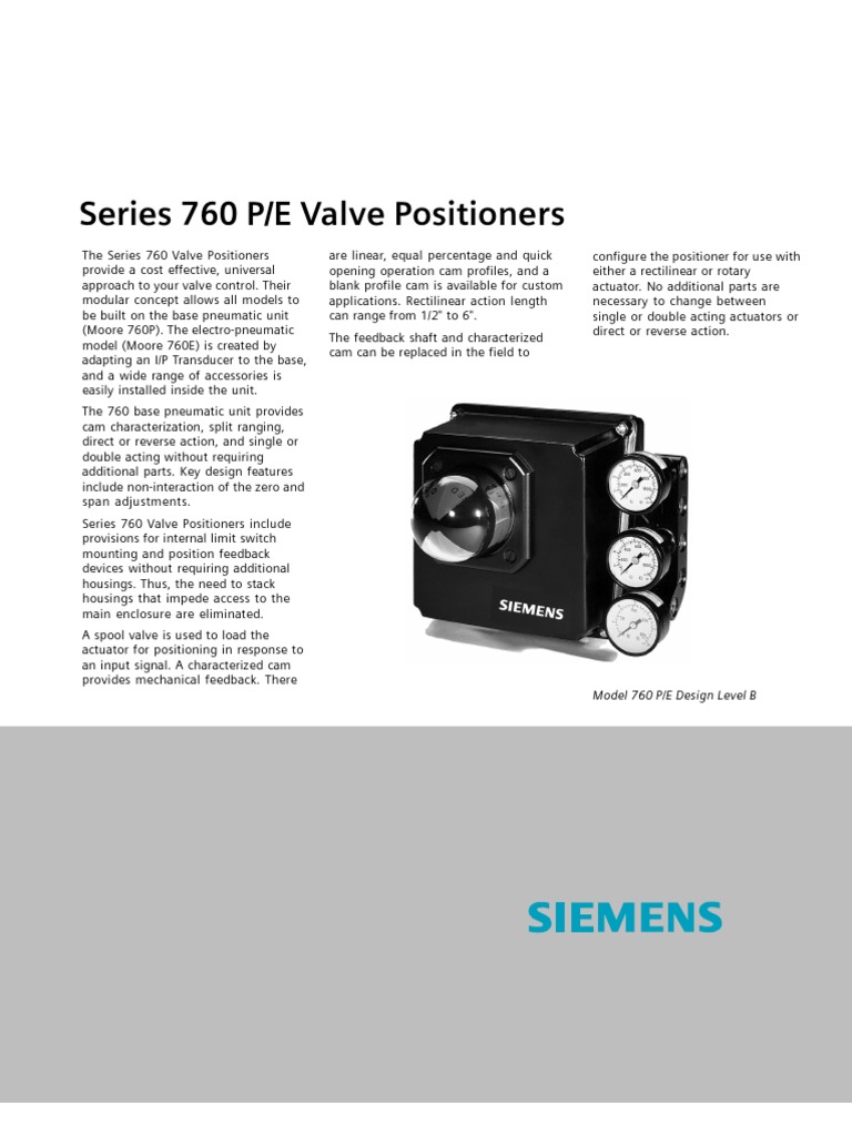 Series 760 P/E Valve Positioners | Download Free PDF | Actuator | Switch
