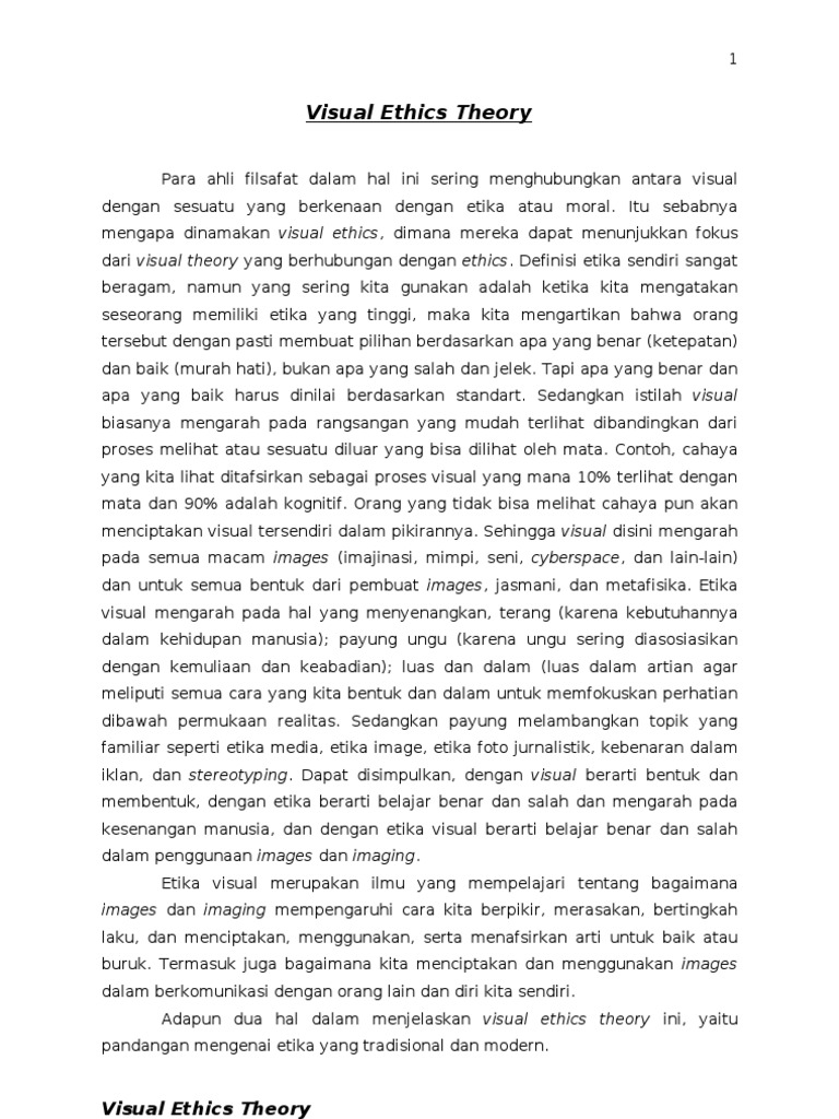 Visual Ethics Theory | PDF