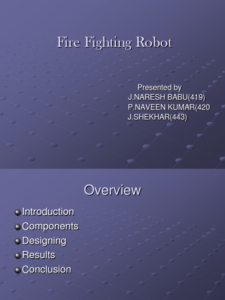 Fire Fighting Robot PPT 1 | PDF | Robot | Robotics