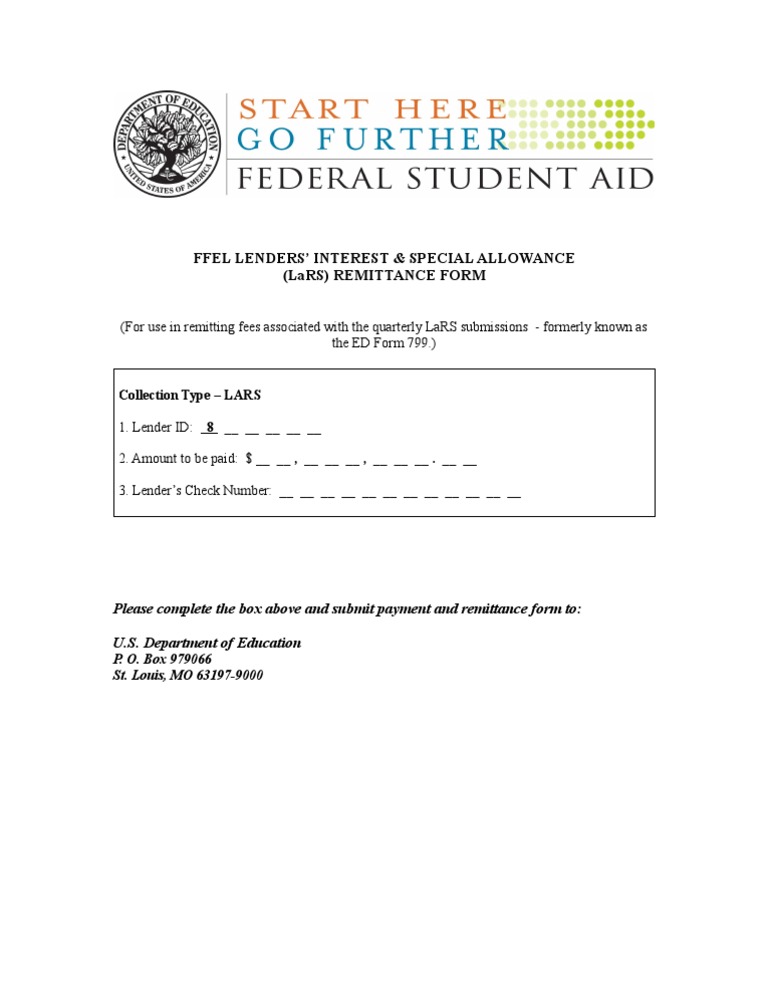 FFEL Lenders' LaRS Remittance Form | PDF