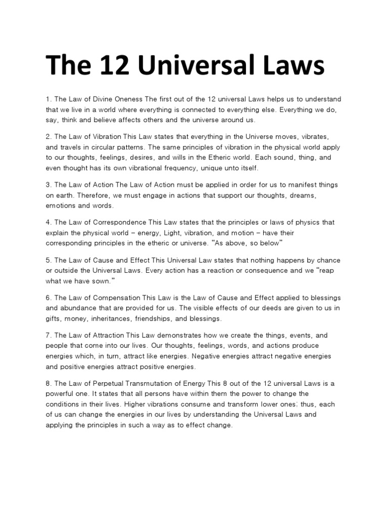 12 Laws | PDF | Universe | Yin And Yang