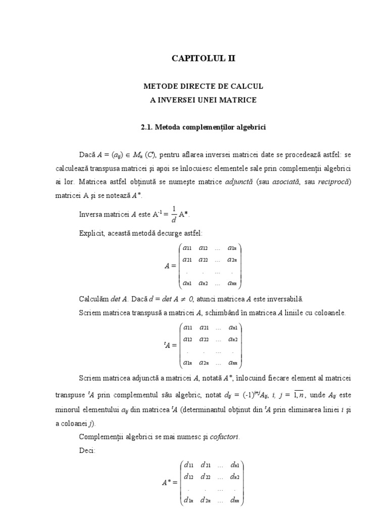 Inversa Unei Matrice | PDF