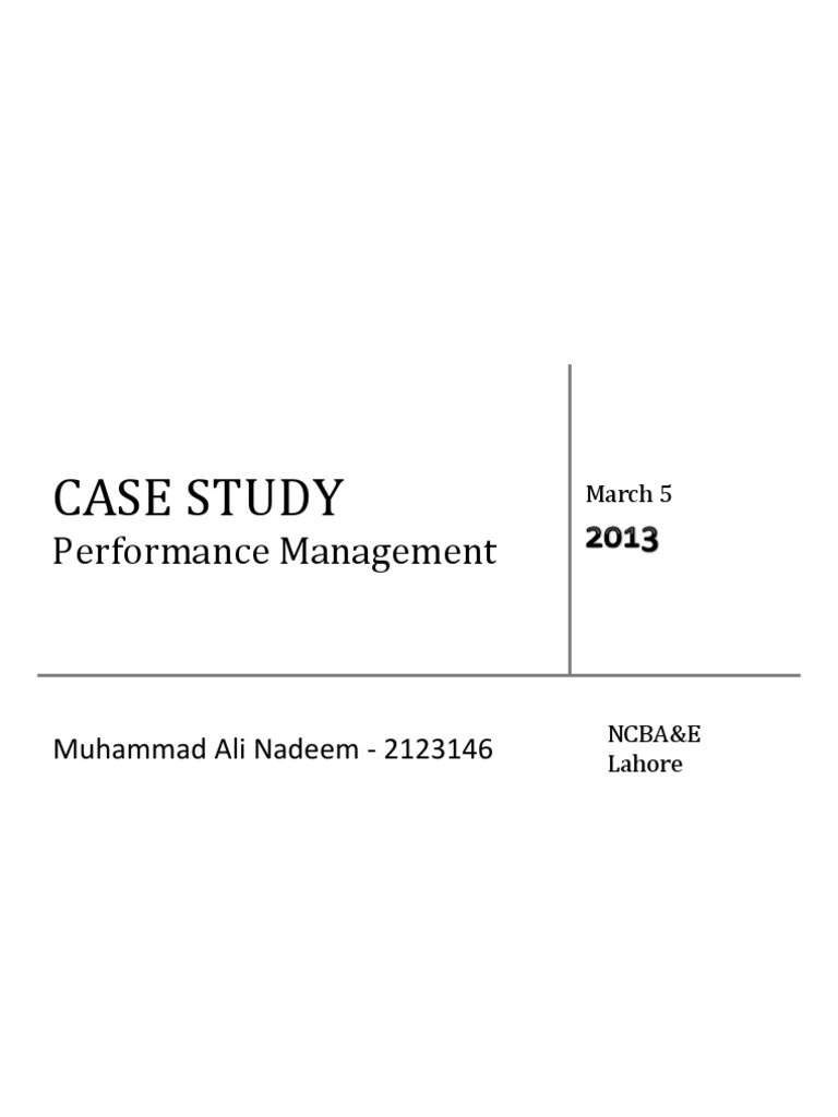 Case Study: Performance Management | PDF | Supervisor | Employment